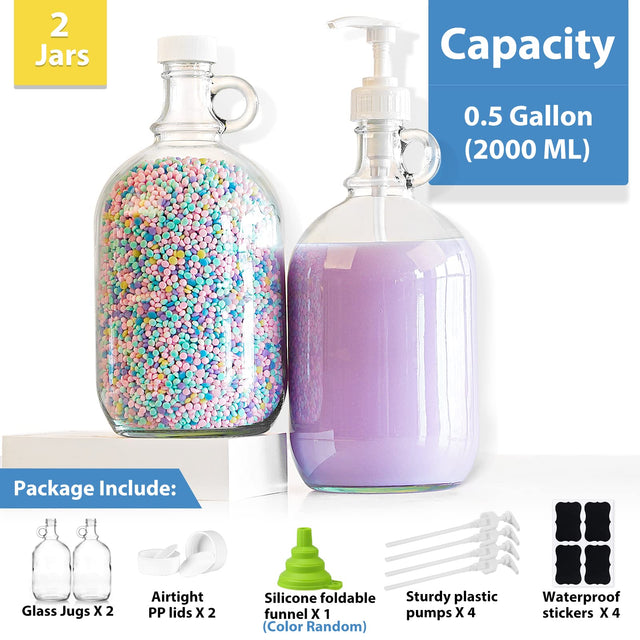 2 Pcs Pump Dispenser Bottles(With 4 Pumps and 2 Airtight Lids) – Syntic