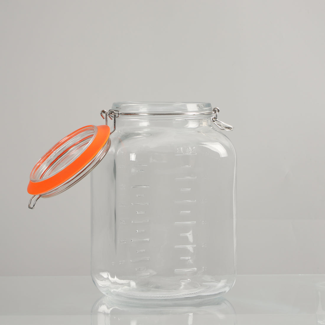 2 Pcs 1.1 Gallon Square Super Wide Mouth Glass Jar with Airtight Lids ...